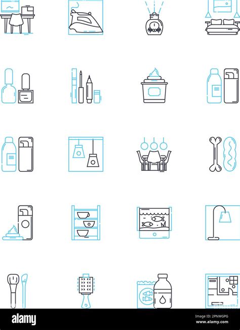 T Shop Linear Icons Set Souvenir Trinkets Keepsakes Memorabilia Novelties Decor