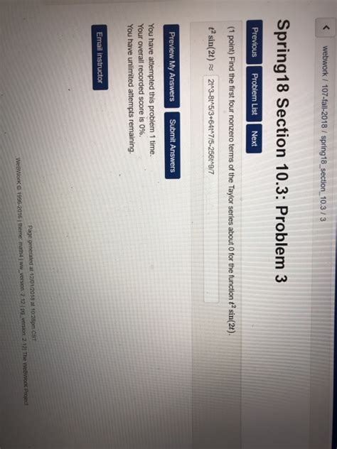 solved webwork 107 fall 2018 spring18 section 10 3 3