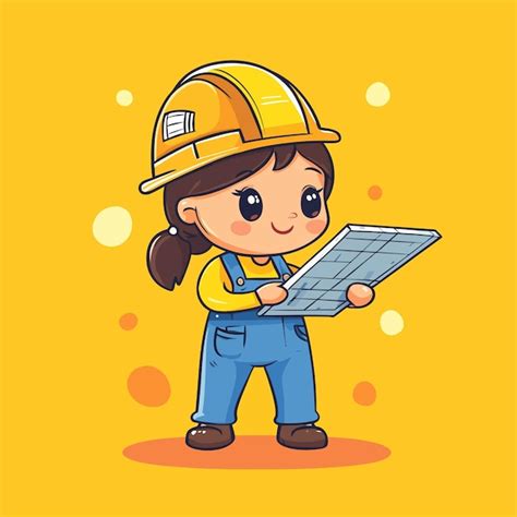 Cute Draftsperson Drawing Construction Details Vector Premium Ai Generated Vector