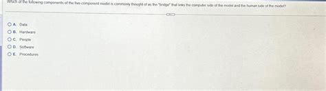 solved which of the following components of the