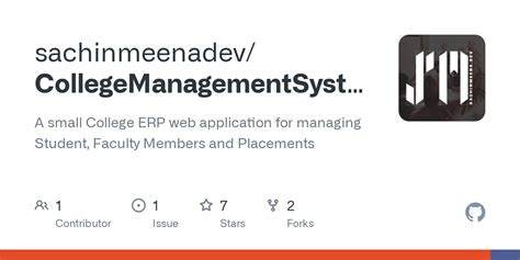 GitHub Sachinmeenadev CollegeManagementSystemWebApp A Small College ERP Web Application For