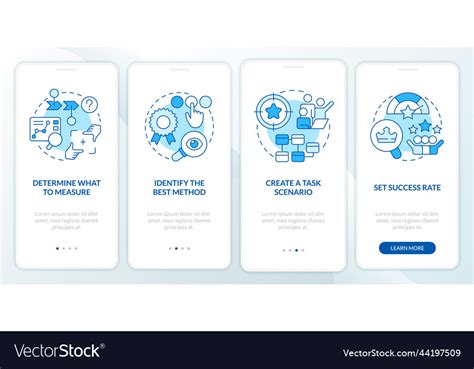 Usability Testing Strategy Blue Onboarding Mobile Vector Image
