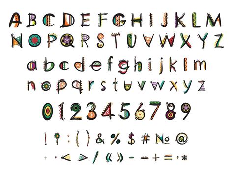 Font With African Ethnic Ornaments 9566927 Vector Art At Vecteezy