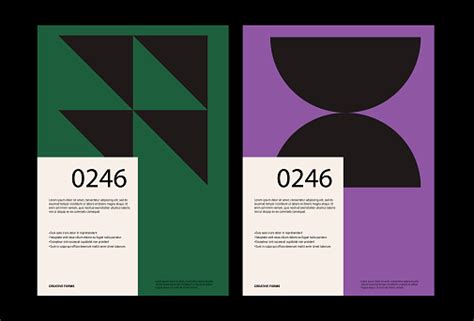 최소한의 추상 포스터 Bauhaus 포스터 템플릿 레이아웃은 깔끔한 타이포그래피와 추상적인 기하학적 모양의 최소 벡터 패턴입니다