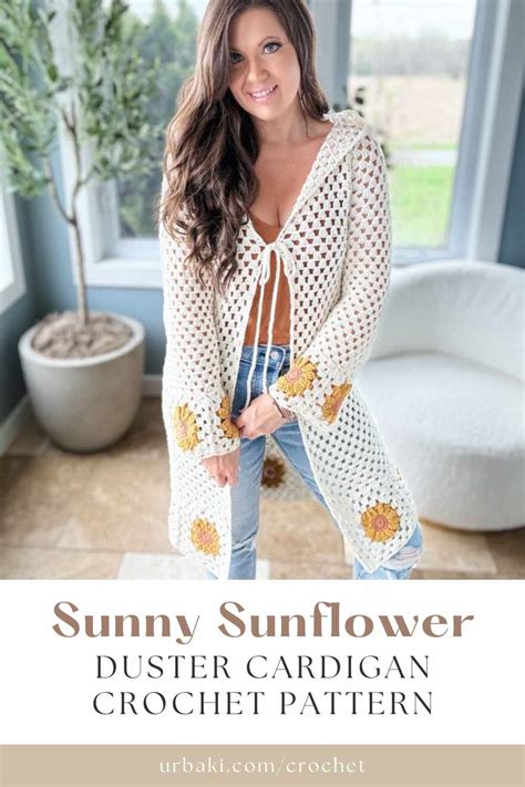 Sunny Sunflower Duster Cardigan Crochet Pattern