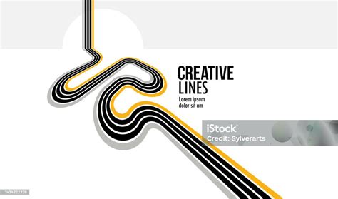 3d 원근 벡터 추상적 인 배경 검은 색과 노란색 선형 구성 수평선과 하늘 개념으로의 도로 착시 작전 아트의 미래 라인 3차원