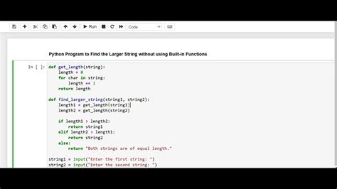 Day 82 Python Program To Find The Larger String Without Using Built