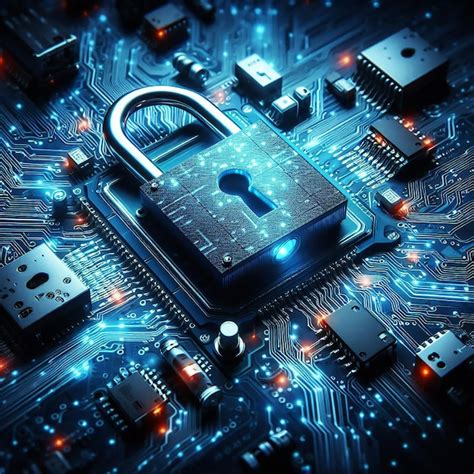 Cyber Security Padlock And Circuit Board Premium Ai Generated Image