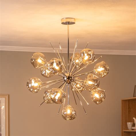 Hanging Light Av 1777 13k Chrome Coloured Glass 13 Light Uk
