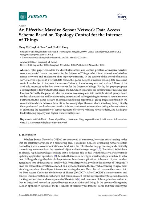 pdf an effective massive sensor network data access scheme based on