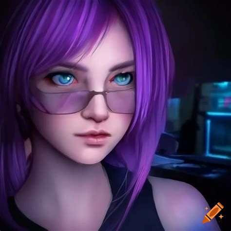 Doa Ayane Purple Hair Short Purple Hair On Craiyon