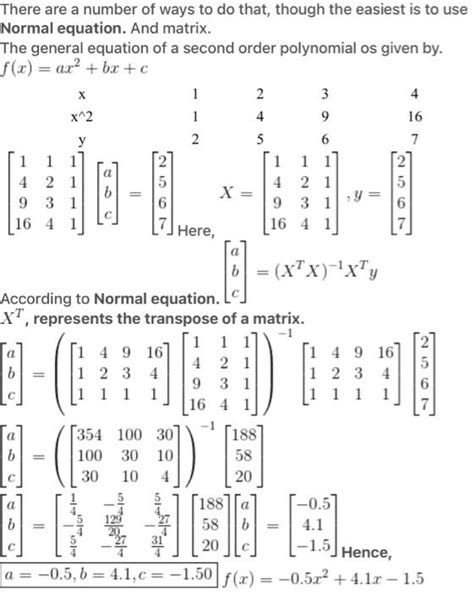 Solved Numerical Methodscurve Fittingfind The Coefficients