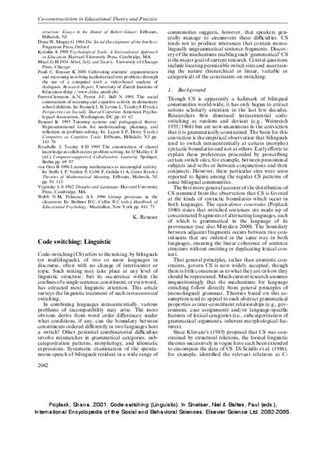 Code Switching Linguistic