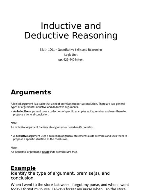 Inductive And Deductive Reasoning Annotated Pdf Argument