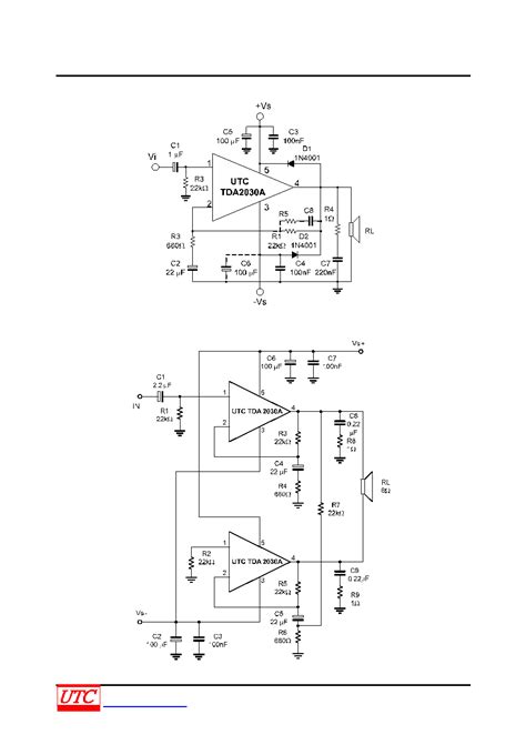 Tda2030a Datasheet814 Pages Utc 18w Hi Fi Audio Amplifier And 35w