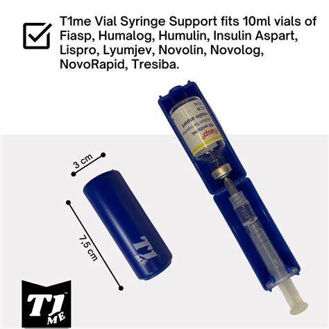 T1 Me Vial Syringe Support Omnipod Insulin Type1 Diabetes Vial Holder T1 Me Vial Syringe Support Omnipod Insulin Type1 Diabetes Vial Holder