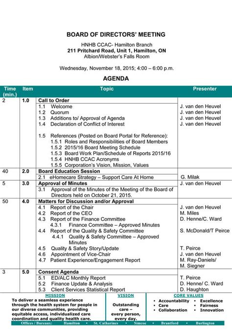 40 Free Board Meeting Agenda Templates Progressive Tips