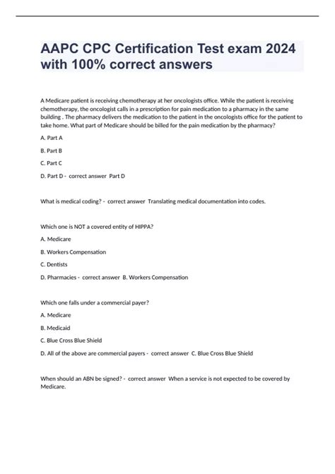 Aapc Cpc Bundled Exams 2024 With 100 Correct Answers Stuvia Us