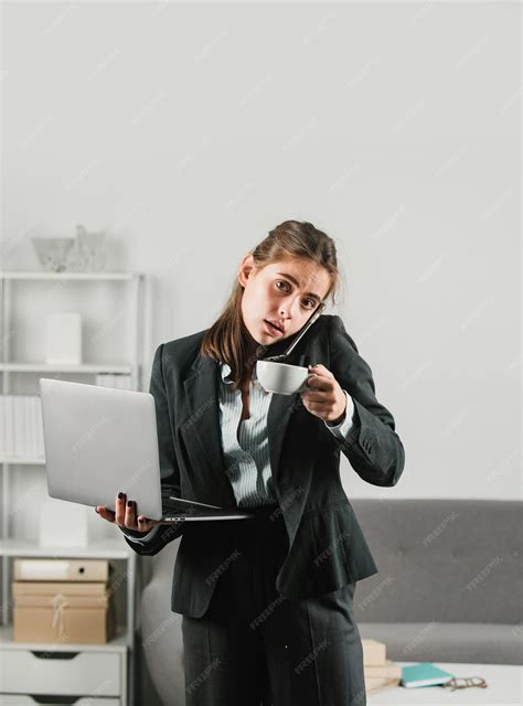 Premium Photo | Busy young businesswoman frustration secretary girl working overtime secretary ...