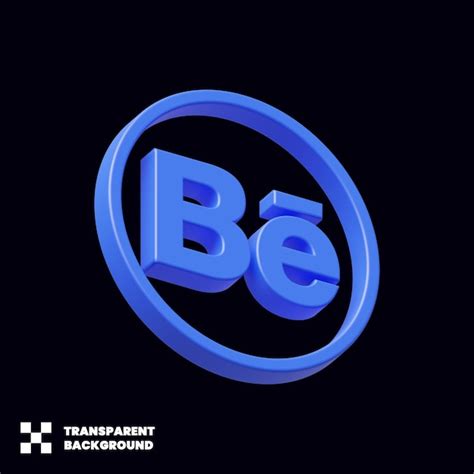 3d 렌더링의 Behance 소셜 미디어 아이콘 프리미엄 Psd 파일
