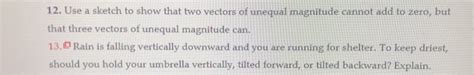 Solved Use A Sketch To Show That Two Vectors Of Unequal Chegg
