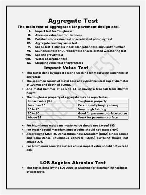 Aggregate Test Pdf Road Surface Construction Aggregate