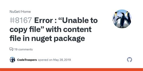 Error Unable To Copy File With Content File In Nuget Package Issue NuGet Home GitHub