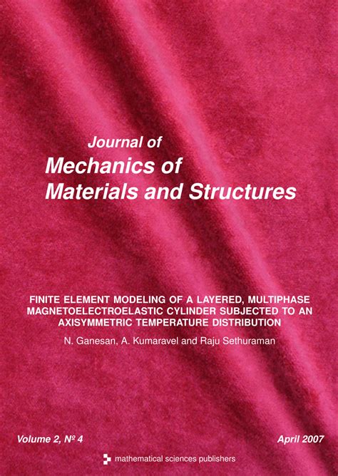 Pdf Finite Element Modeling Of A Layered Multiphase Magnetoelectroelastic Cylinder Subjected