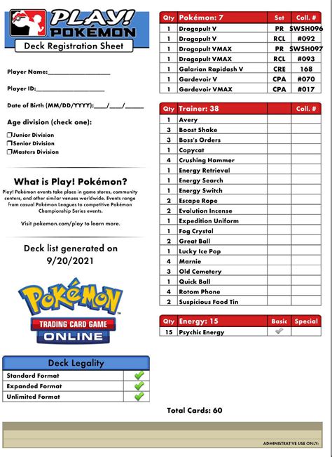 Pokemon Center Deck List Pokemon Tcg Decks Pbff