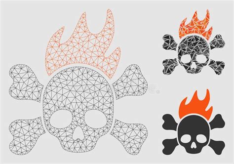 Death Fire Vector Mesh 2d Model And Triangle Mosaic Icon Stock Vector Illustration Of Element
