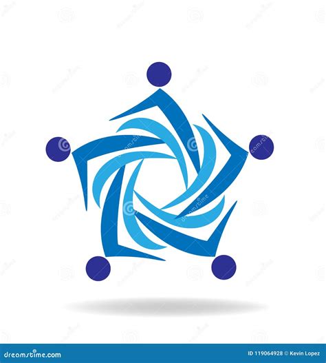 Blue Teamwork People Business Icon Stock Vector Illustration Of