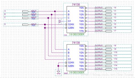 Fpga电路逻辑的原理图方式设计与验证4 16译码器真值表 Csdn博客