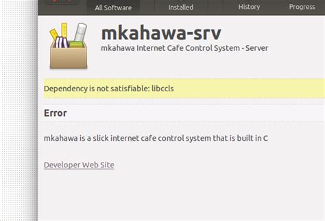 Software Installation Unable To Install Mkahawa 1410 Dependency Is Not Satisfiable