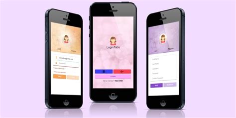 Tabs Glittery Login Ionic Login Template By Digitacode Codester