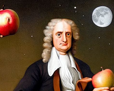 Isaac Newton Holding Apple