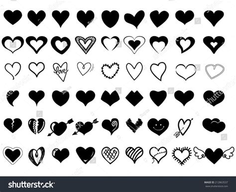 Heart Icons Stock Vector Royalty Free 212863537 Shutterstock