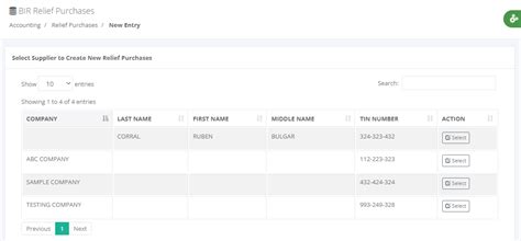 Accounting Tools Bir Relief Purchases