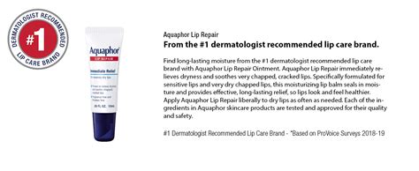 Aquaphor Lip Repair Ointment Long Lasting Moisture To