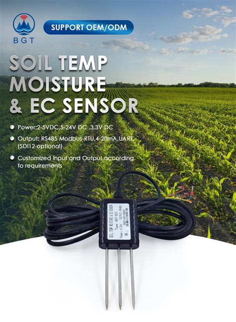 Ce Fdr 스마트 Iot Arduino Rs485 Modbus Uart 0 33v 플랜트 농업용 토양 온도 수분 Ec 센서