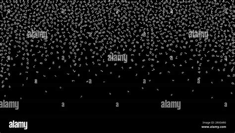 Falling Numbers Big Data Concept Binary White Random Flying Digits