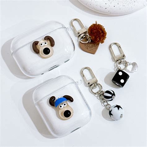 올데이인 🖤⭐그로밋 투명 에어팟 버즈 케이스 키치 키링 버즈2 플러스 라이브 프로2 Fe 전기종 호환