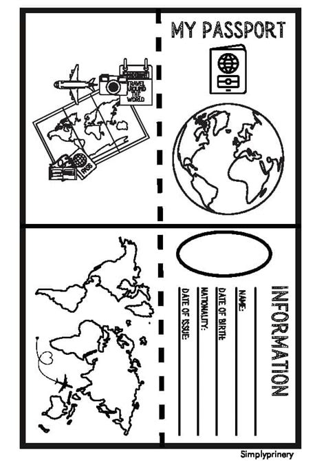 Passport Coloring Book Template 2025 Passport Coloring Book Template 2025