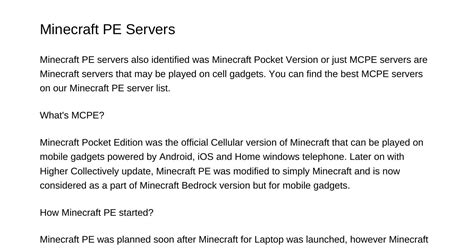 Minecraft Pe Serversklbey Pdf Pdf Docdroid