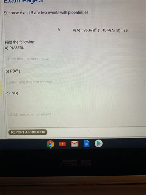 Solved Suppose A And B Are Two Events With Probabilities Chegg