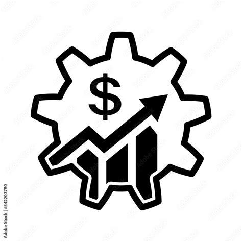 Dollar Chart In Cogwheel Icon In Flat Style Business Infographic Of