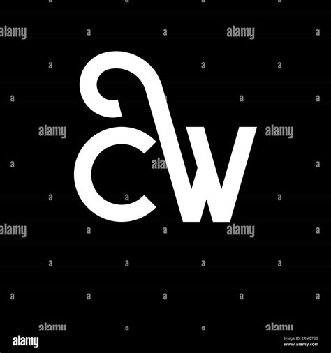 Cw Letter Logo Design On Black Background Cw Creative Initials Letter