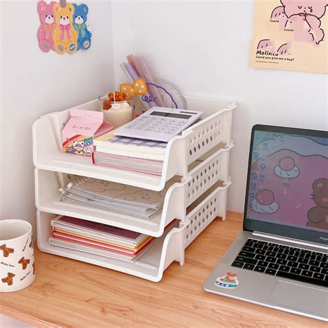 ถาดวางเอกสาร ชั้นวางเอกสาร ขนาด A4 วางซ้อนกันได้หลายชั้น ถาดใส่เอกสาร Shopee Thailand