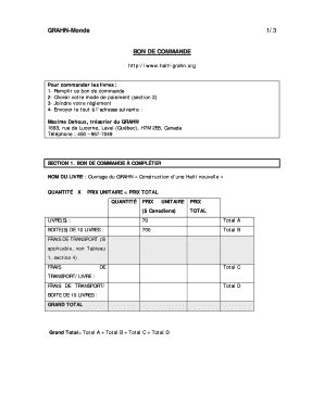 Fillable Online Bon De Commande Format PDF GRAHN Monde Fax Email Print PdfFiller