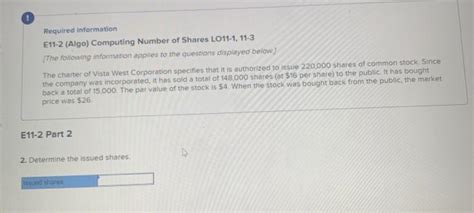 solved required information e11 2 algo computing number of
