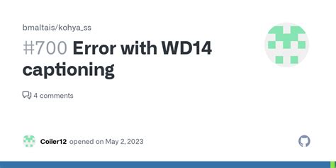 Error With Wd14 Captioning · Issue 700 · Bmaltaiskohyass · Github